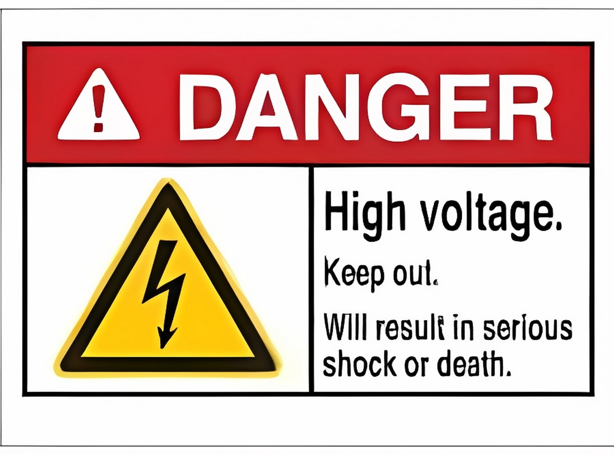 Danger High Voltage Keep Out Serious Shock Or Death No.7042 Sign - 8 ...