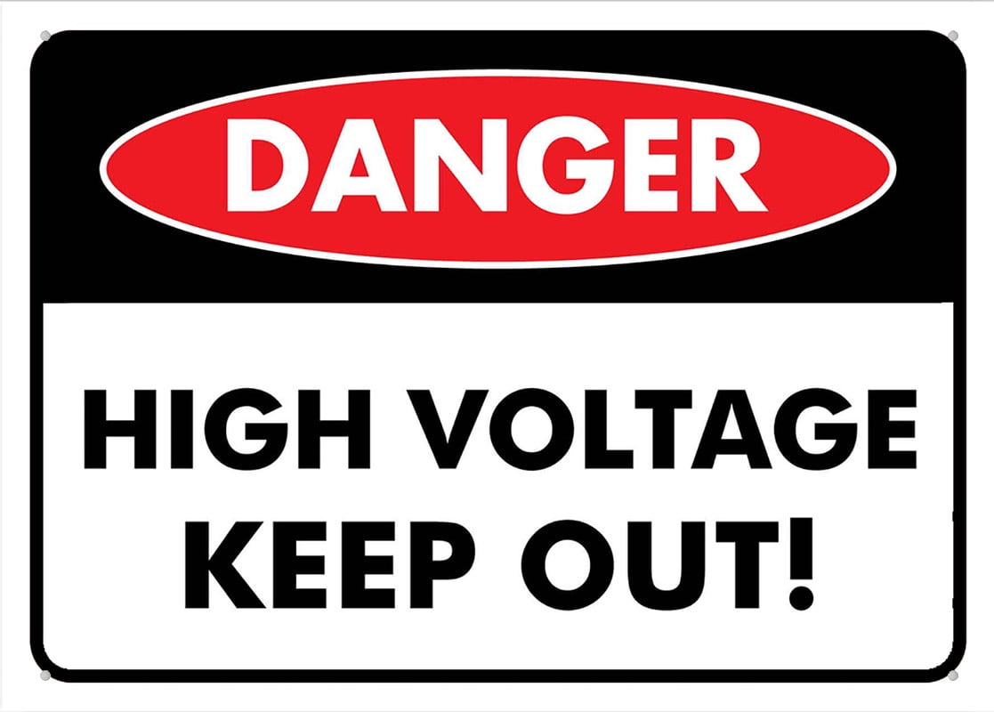 Danger High Voltage Keep Out Sign Metal Signs 12X8 Inch Rust Free ...