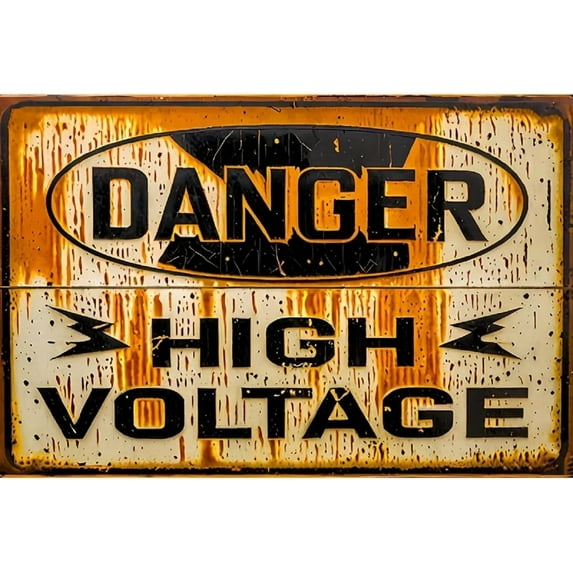 Danger- High Voltage Metal Tin Sign,Electrical Shock Hazard - 12x8 ...