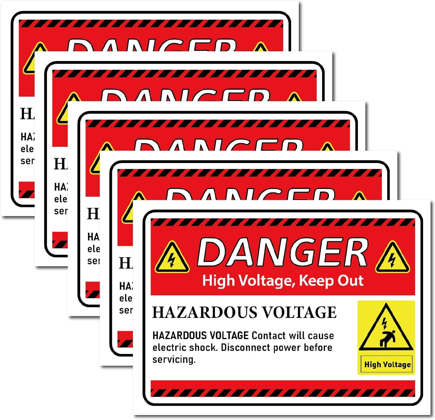 Danger High Voltage Safety Warning Sign Sticker Hazardous 9.8" x 6.9 ...
