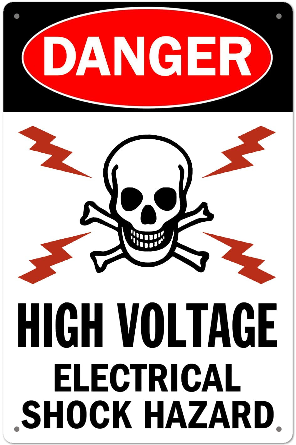 Danger High Voltage Sign Funny Electrical Hazard Warning Sign Durable ...