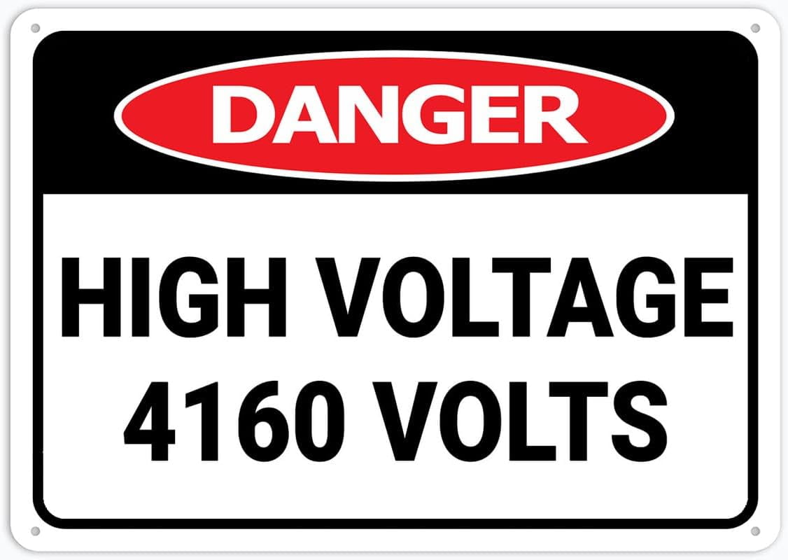 Danger High Voltage Warning Tin Sign Home Kitchen Farm Garden Garage ...