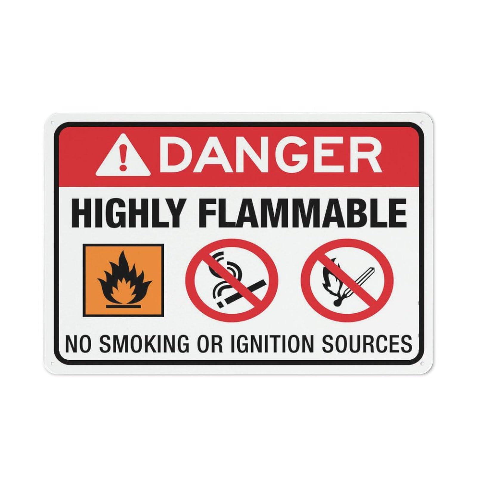 Danger Highly Flammable No Smoking Or Ignition Sources Sign Warning Tin ...
