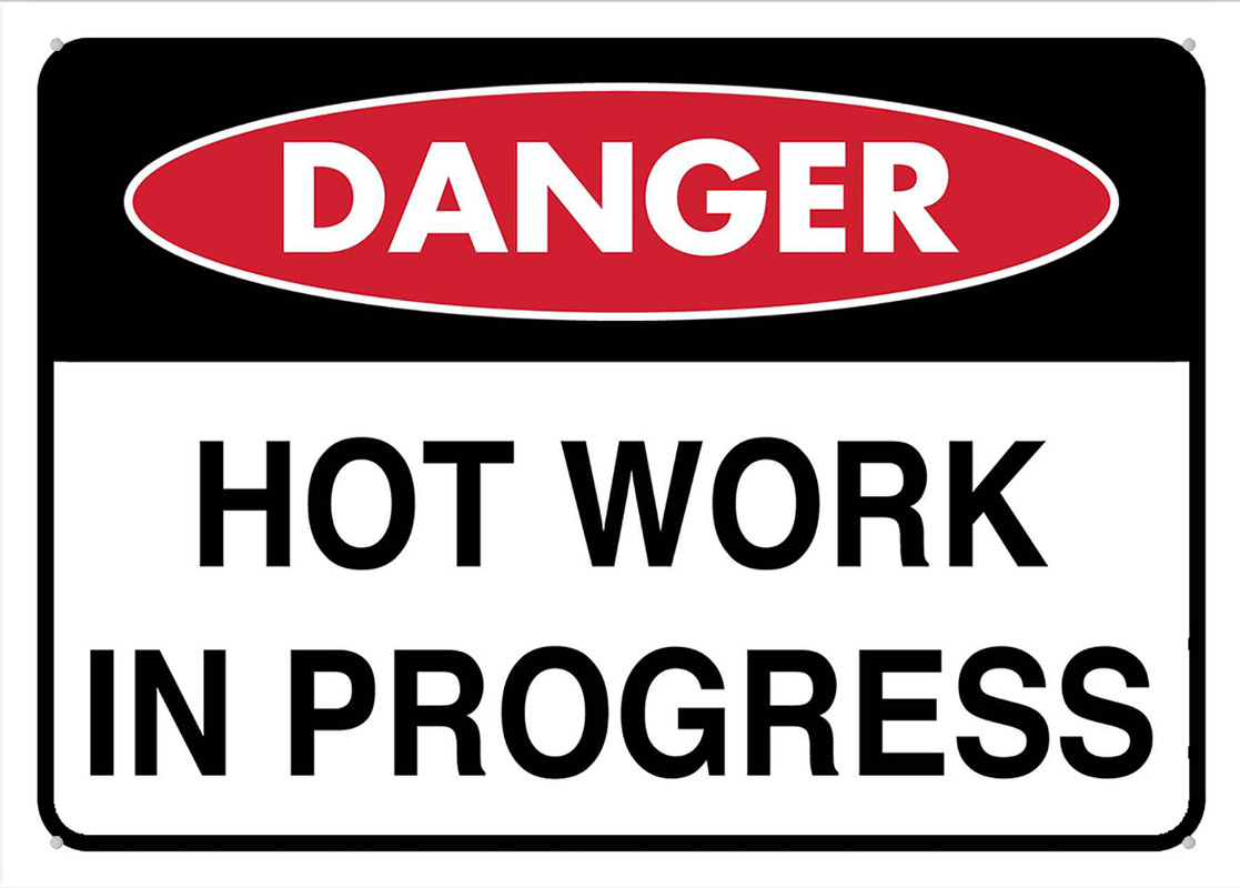 Danger Hot Work In Progress Sign Outdoor Signs Aluminum 12X8 Inch Uv ...