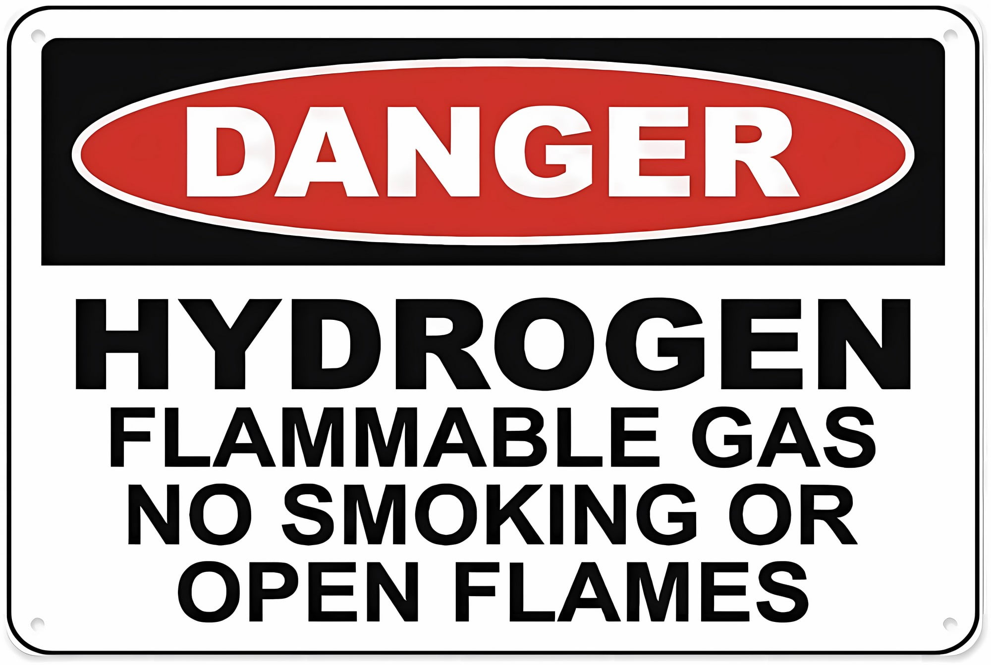 Danger Hydrogen Flammable Gas Sign - 8"x12" Vintage Metal Warning Sign ...