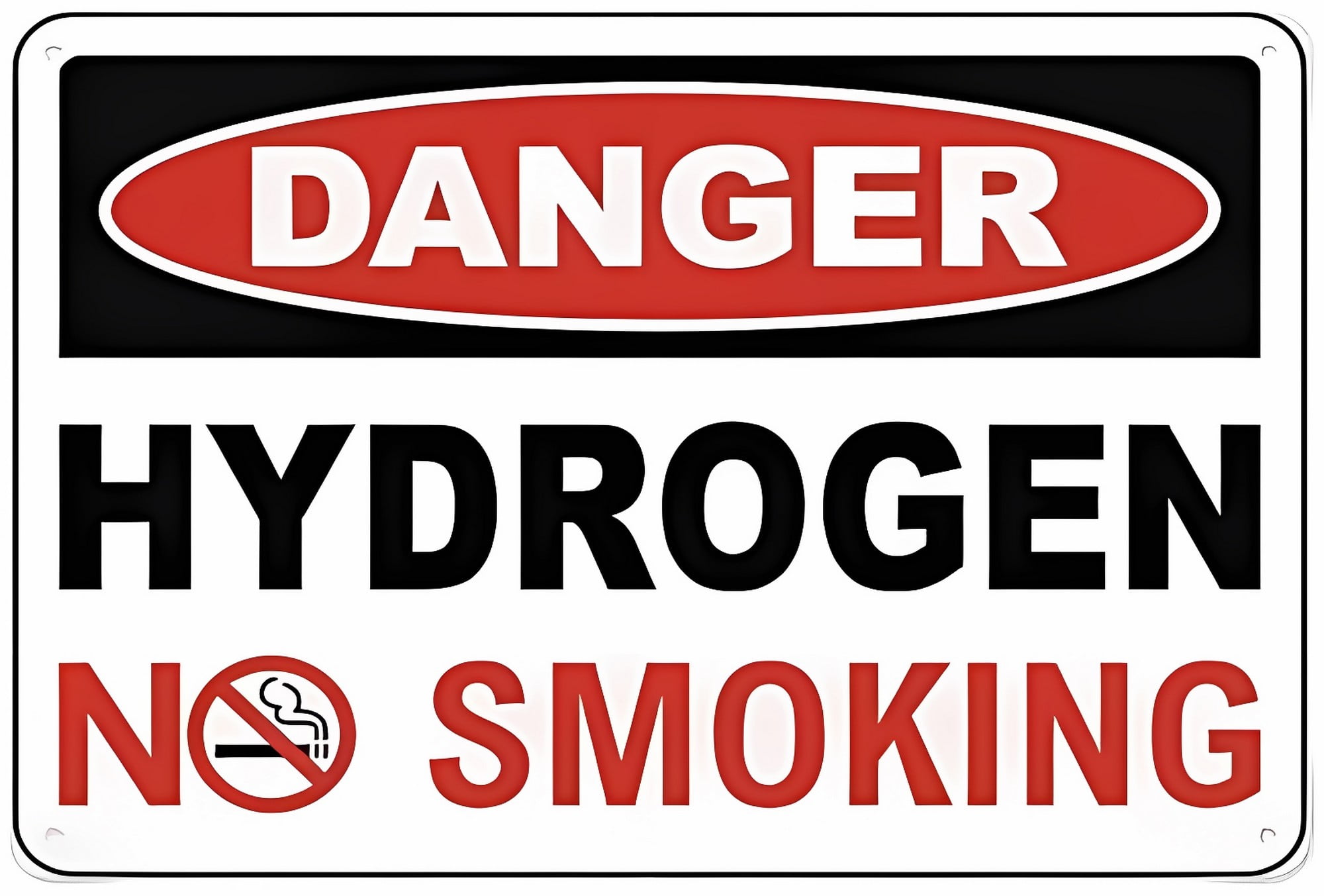 Danger Hydrogen No Smoking Sign - 8"x12" Aluminum Tin Warning Sign for ...