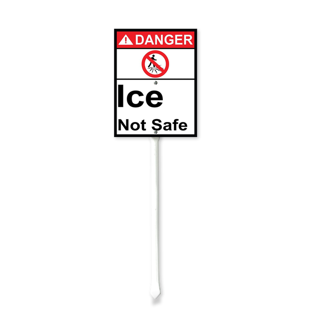 Danger Ice Not Safe Yard Sign With Stakes 4.6 x 6 inch，Aluminum Sign ...