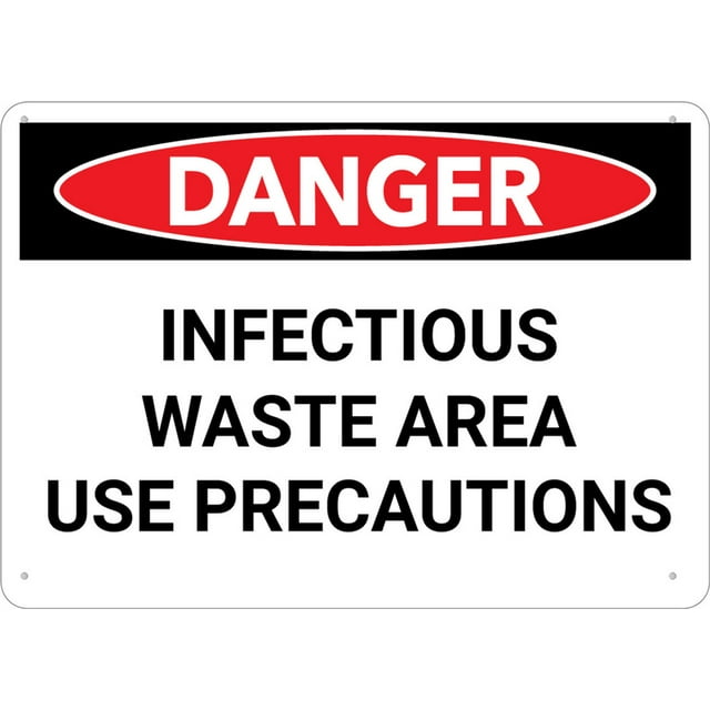 Danger Infectious Waste Area Use Precautions Sign For House Door Office ...