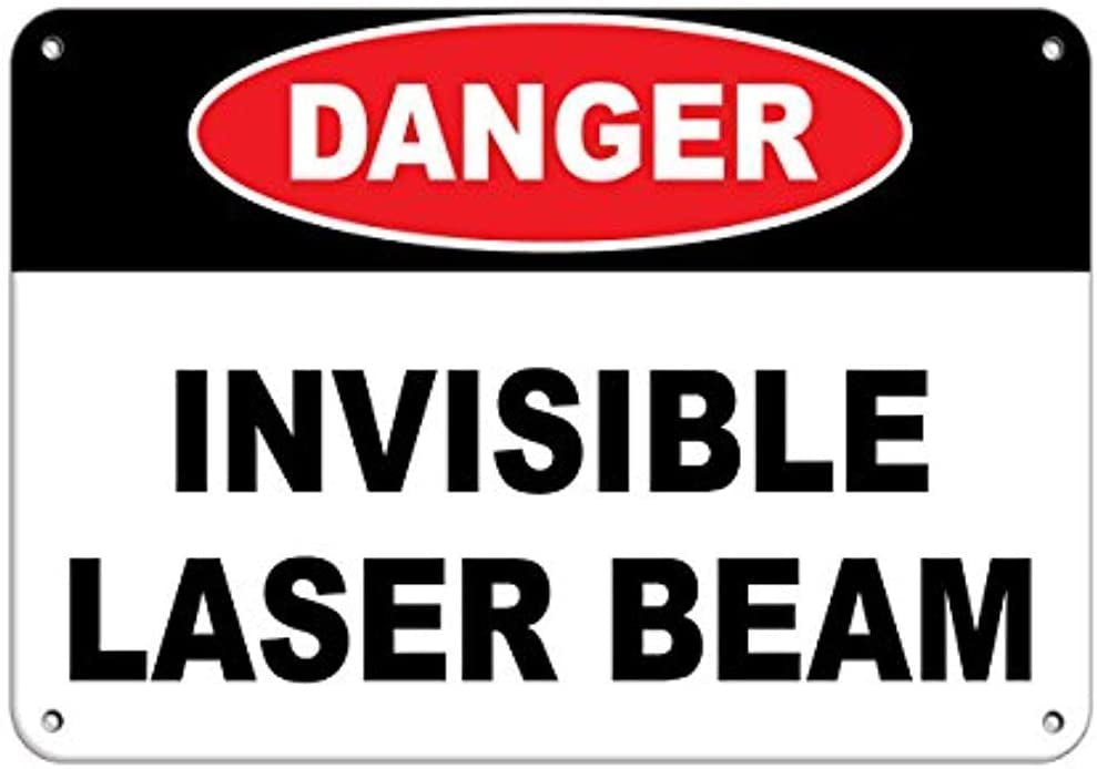 Danger Invisible Laser Beam Hazard Hazard Labels Retro Metal Aluminum ...