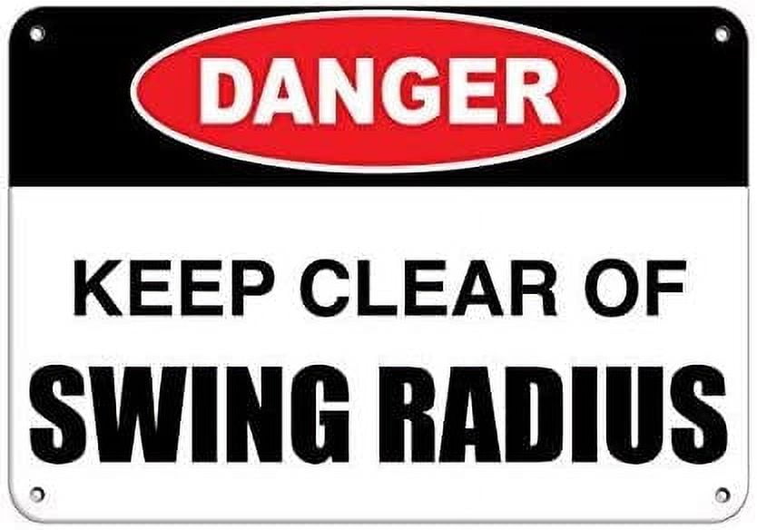 Danger Keep Clear Swing Radius Forklift and Crane Stickers Metal Sign ...