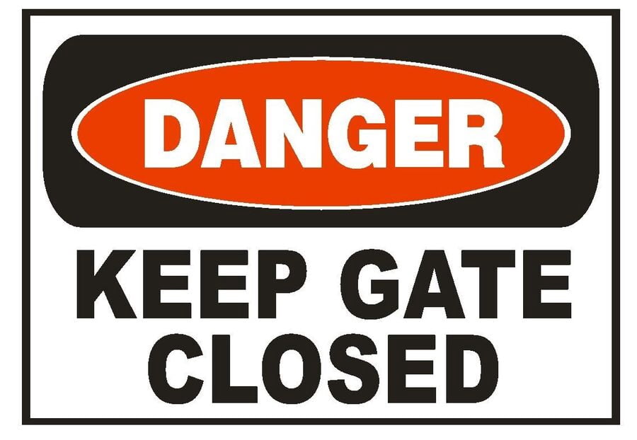 Danger Keep Gate Closed Safety metal aluminium Sign Sign (12 x 16 inch ...