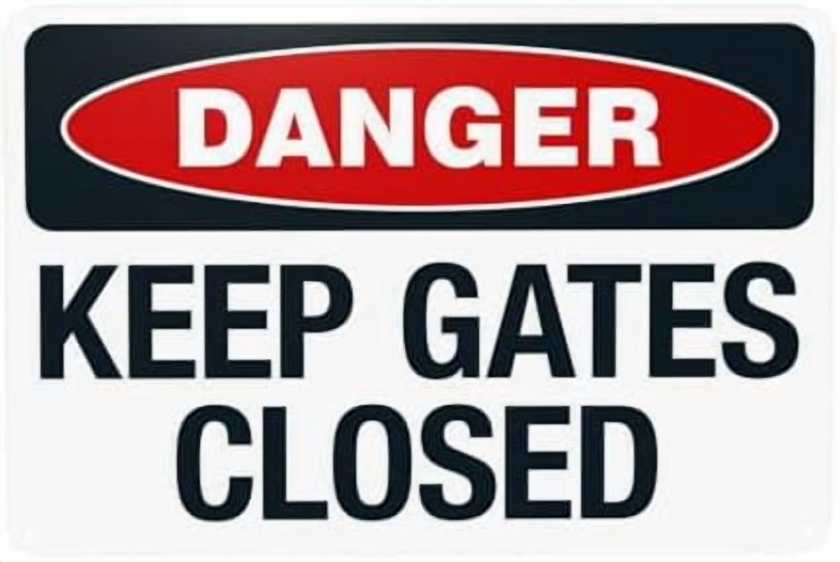 Danger Keep Gates Closed Warning Sign, Gate Metal Signs for Home ...