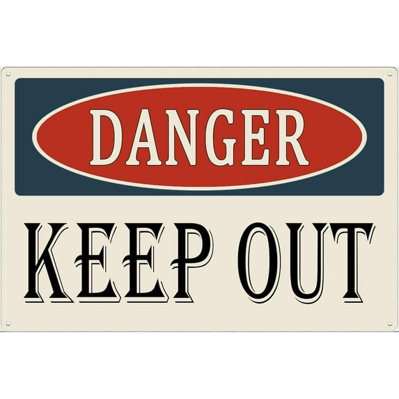 Danger Keep Out Funny Metal Tin Sign Wall Decor for Bars,Restaurants ...