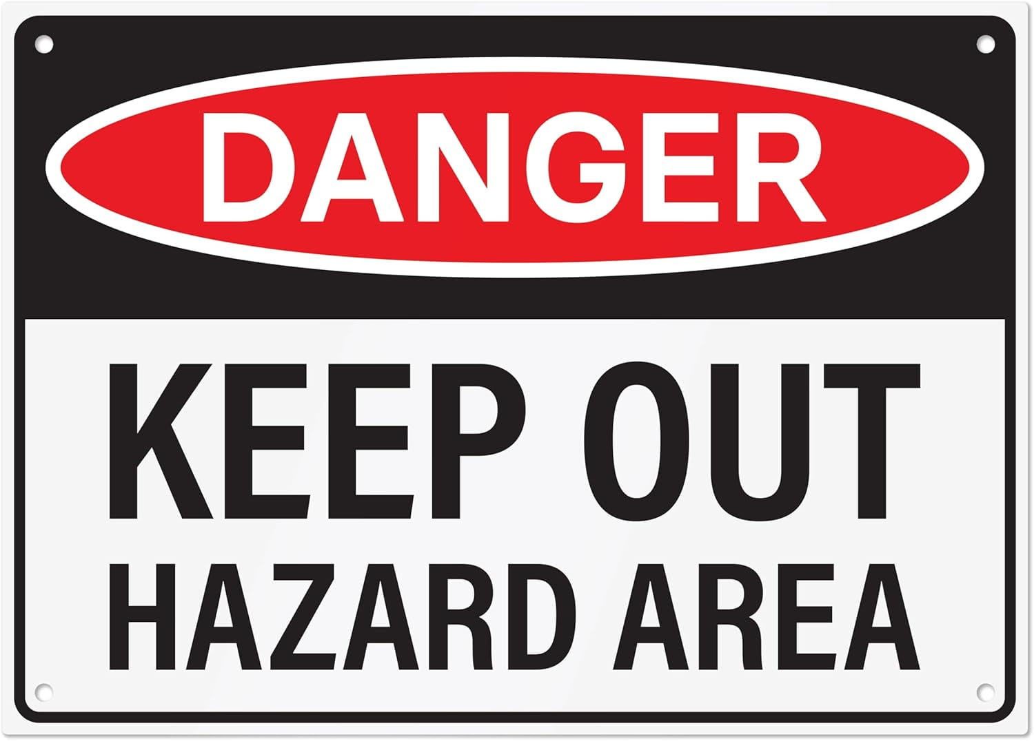 Danger Keep Out Hazard Area Sign 14x10 inch | Aluminum Sign with ...