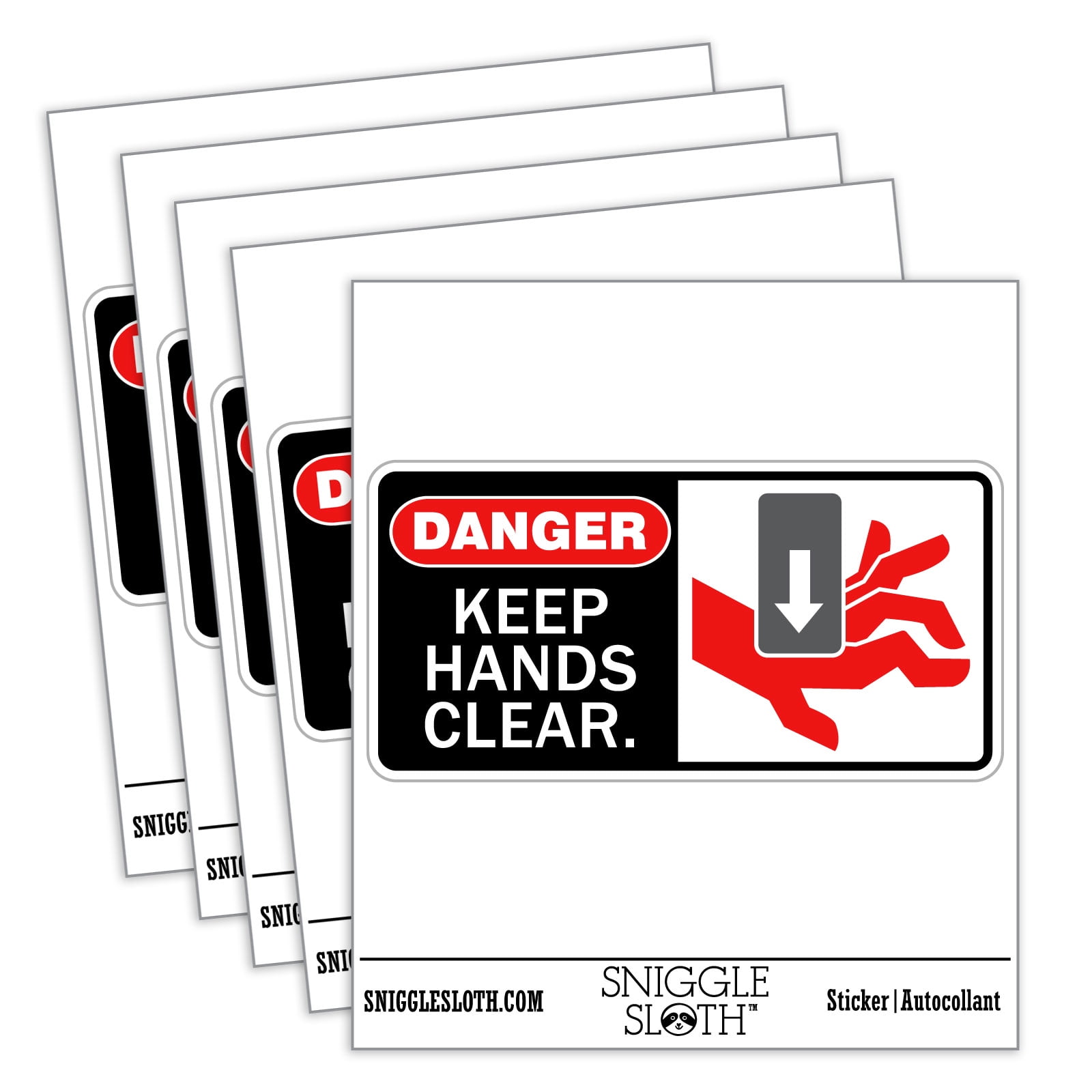 Danger Keeps Hands Clear Safety Equipment Warning Car Window Bumper ...