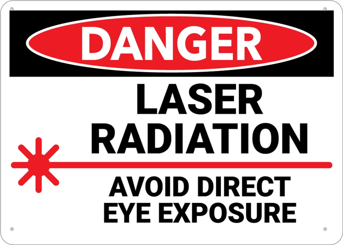 Danger Laser Radiation Avoid Direct Eye Exposure Sign 12X8 Inch ...