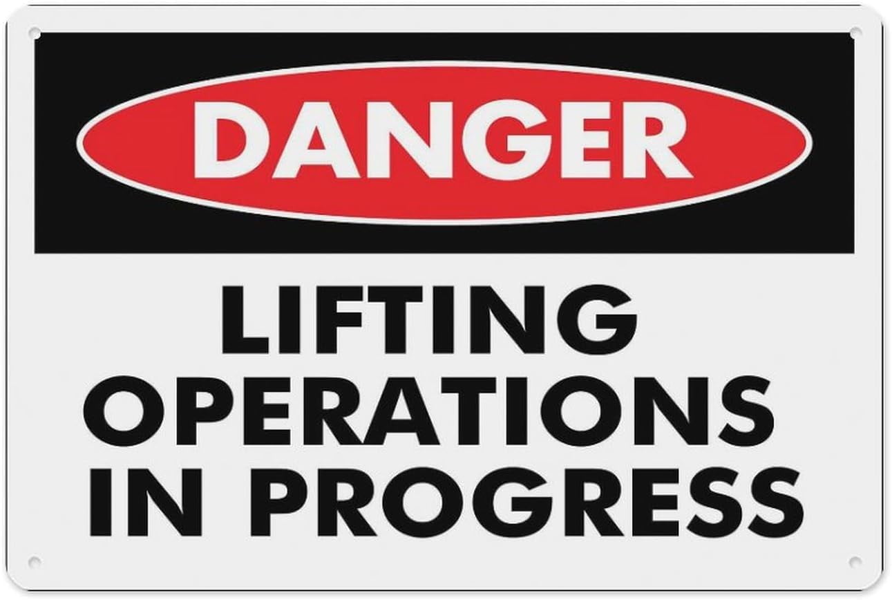 Danger Lifting Operations In Progress Sign 8"x12" - Aluminum Tin ...