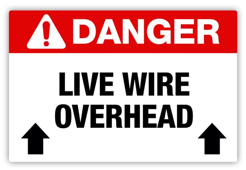 Danger Live Wire Overhead Funny Vintage Tin Signs 8 X 12 Inch Wall Art ...