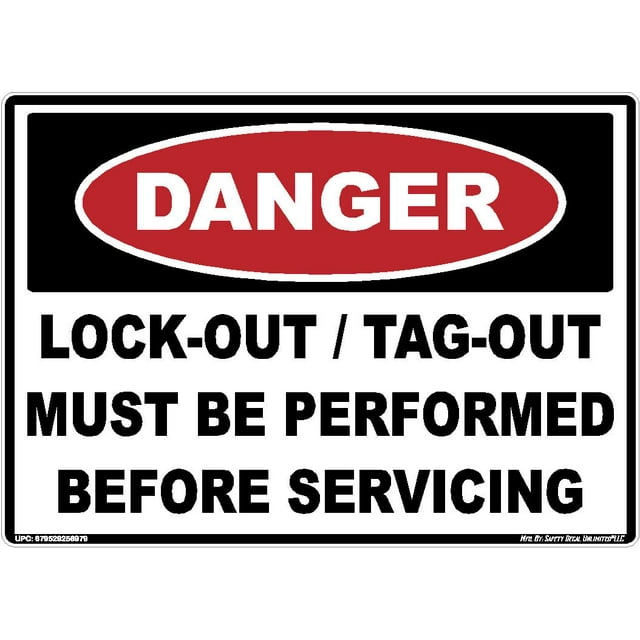 Danger Lock Out Tag Out Before Servicing Warning Sticker Decal Label ...