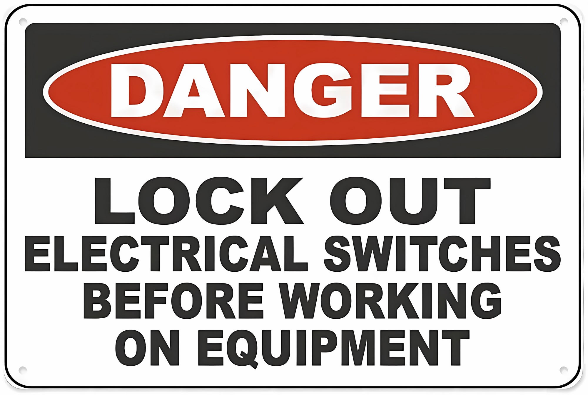 Danger Lockout Electrical Switches Sign - 8"x12" Aluminum Tin Warning ...