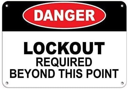 Warning Sign Danger Lockout Required Beyond This Point Hazard Labels ...