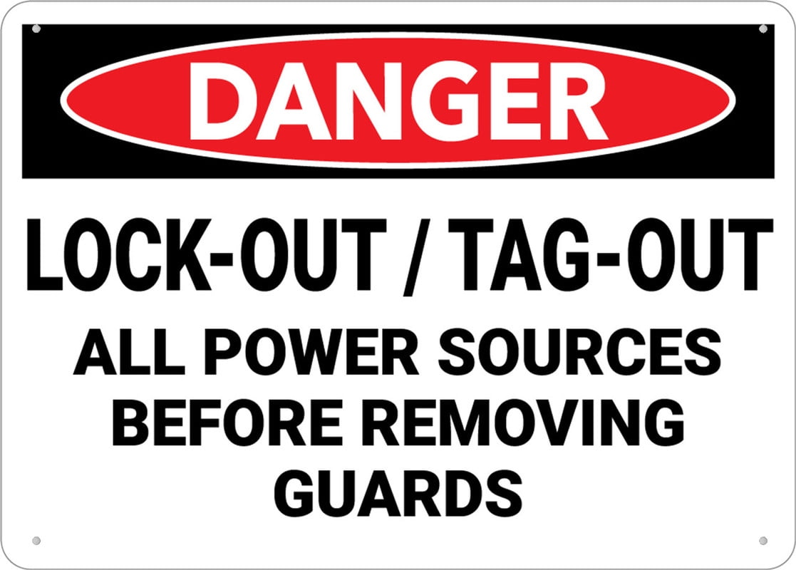 Danger Lockout Tagout Power Before Removing Guards Sign 8 X 12 Inches ...