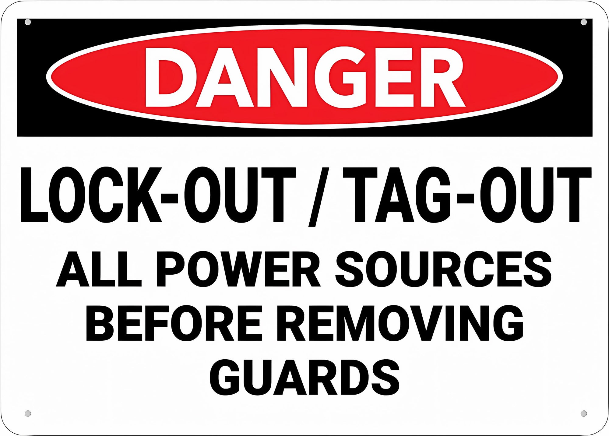 Danger Lockout Tagout Power Before Removing Guards Sign - 8"x12" Rust ...