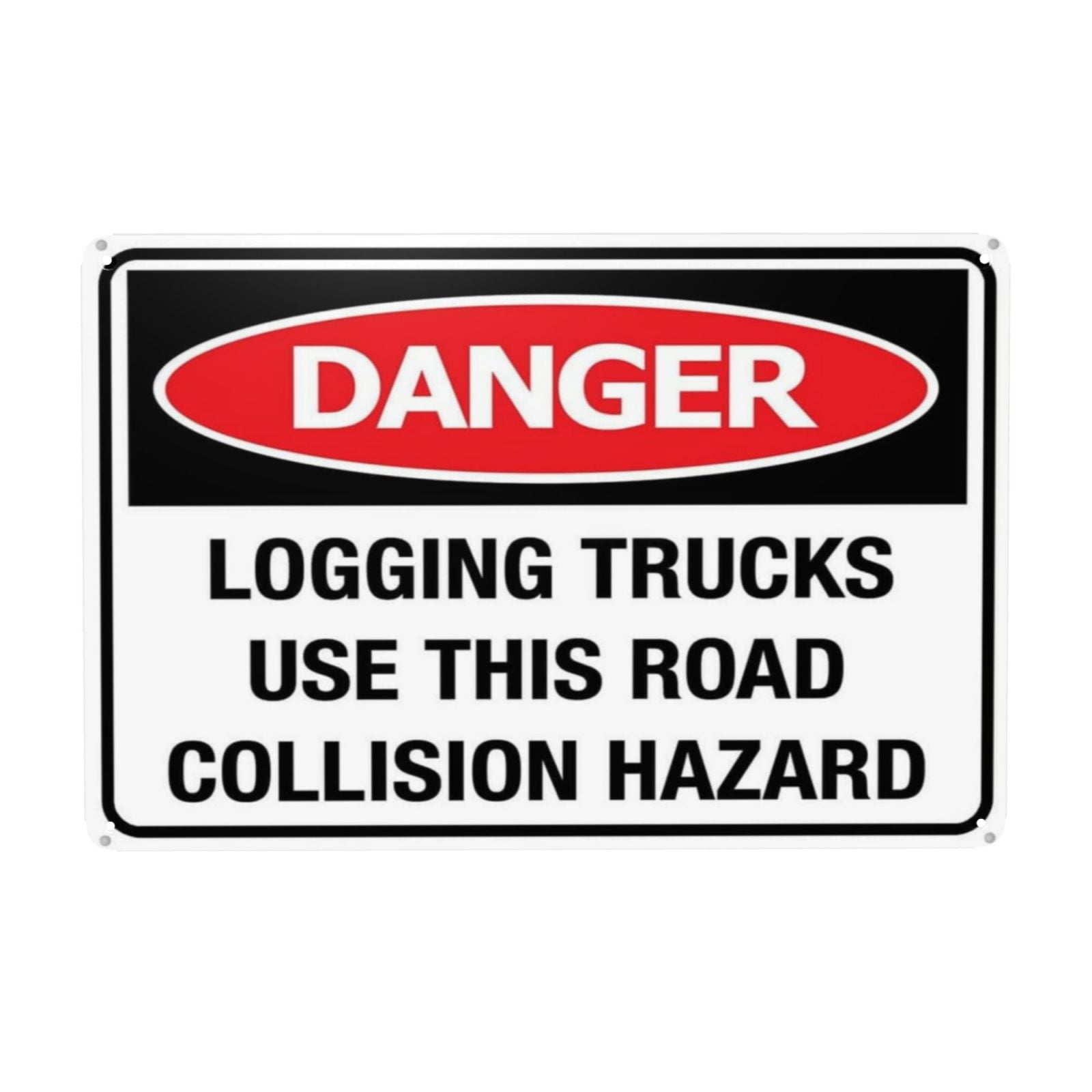 Danger Logging Trucks Use This Road Collision Hazard Tin Sign Warning ...