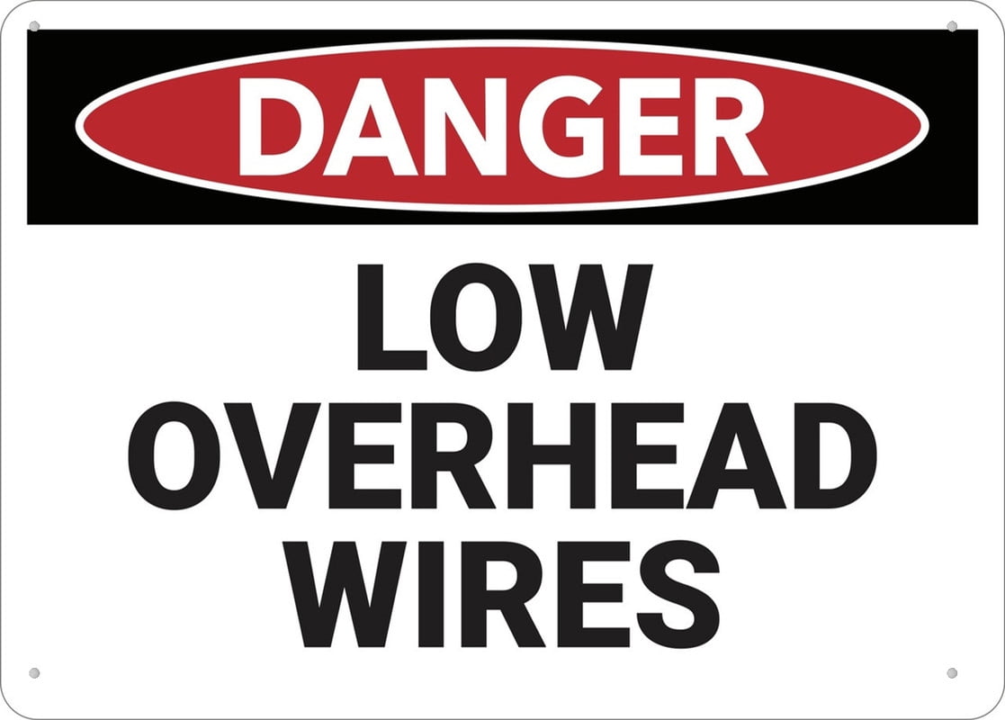 Danger Low Overhead Wires Sign Outdoor Metal Sign - 12 X 8 Metal Signs ...