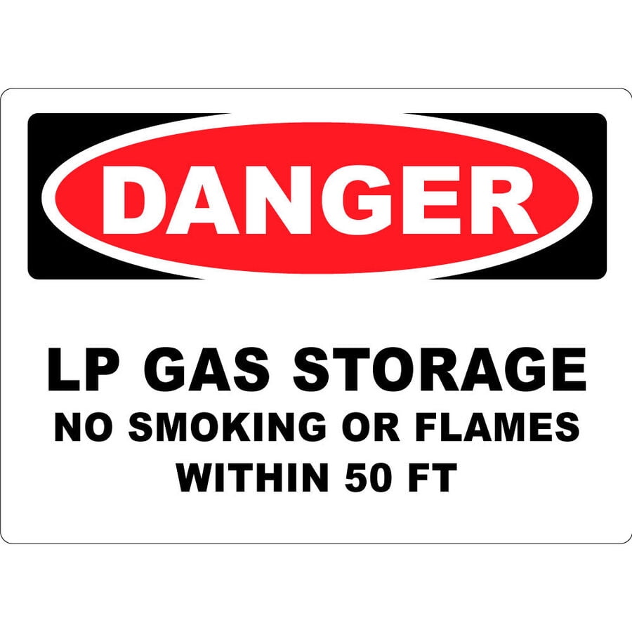 Danger Lp Gas Storage No Smoking Or Flames Within 50 Ft Osha Metal Sign ...