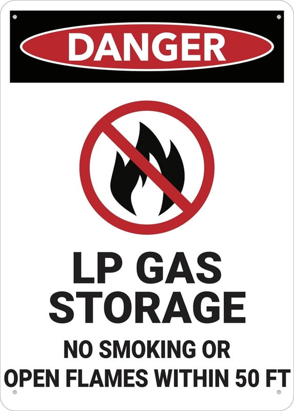 Danger Lp Gas Storage No Smoking Sign Outdoor, Uv Printed Rust Free ...
