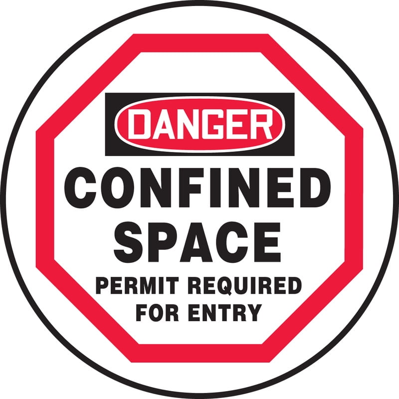 Danger Manhole Cover Sign Confined Space Permit Required For Entry 12 ...