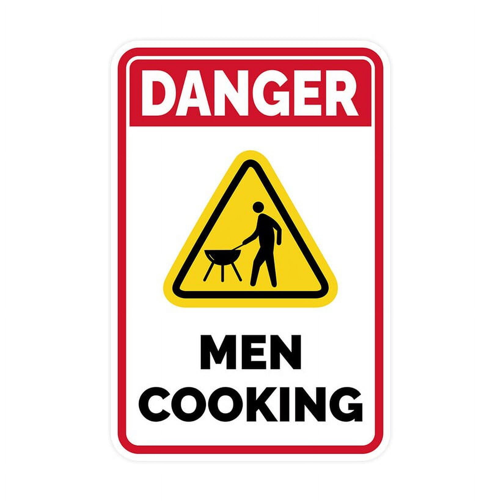 Danger Men Cooking (BBQ) Wall or Door Sign Easy Installation Funny ...