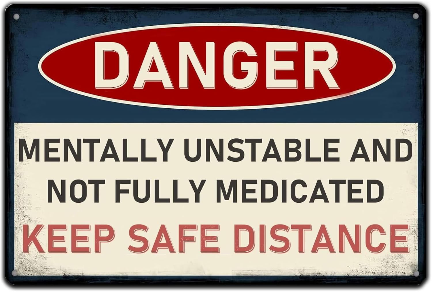 Danger Mentally Unstable And Not Fully Medicated Rustic Tin Signs Metal ...
