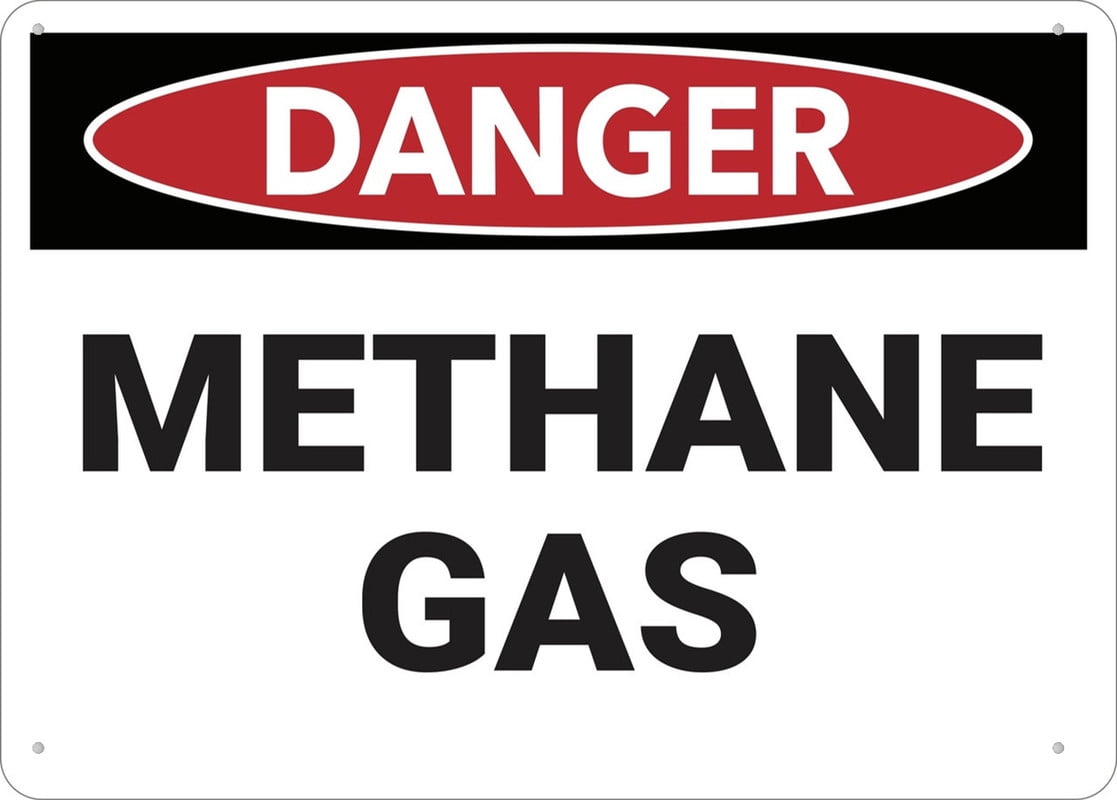 Danger Methane Gas Sign 8 X 12 Inches Rust Free . Aluminum - Uv ...