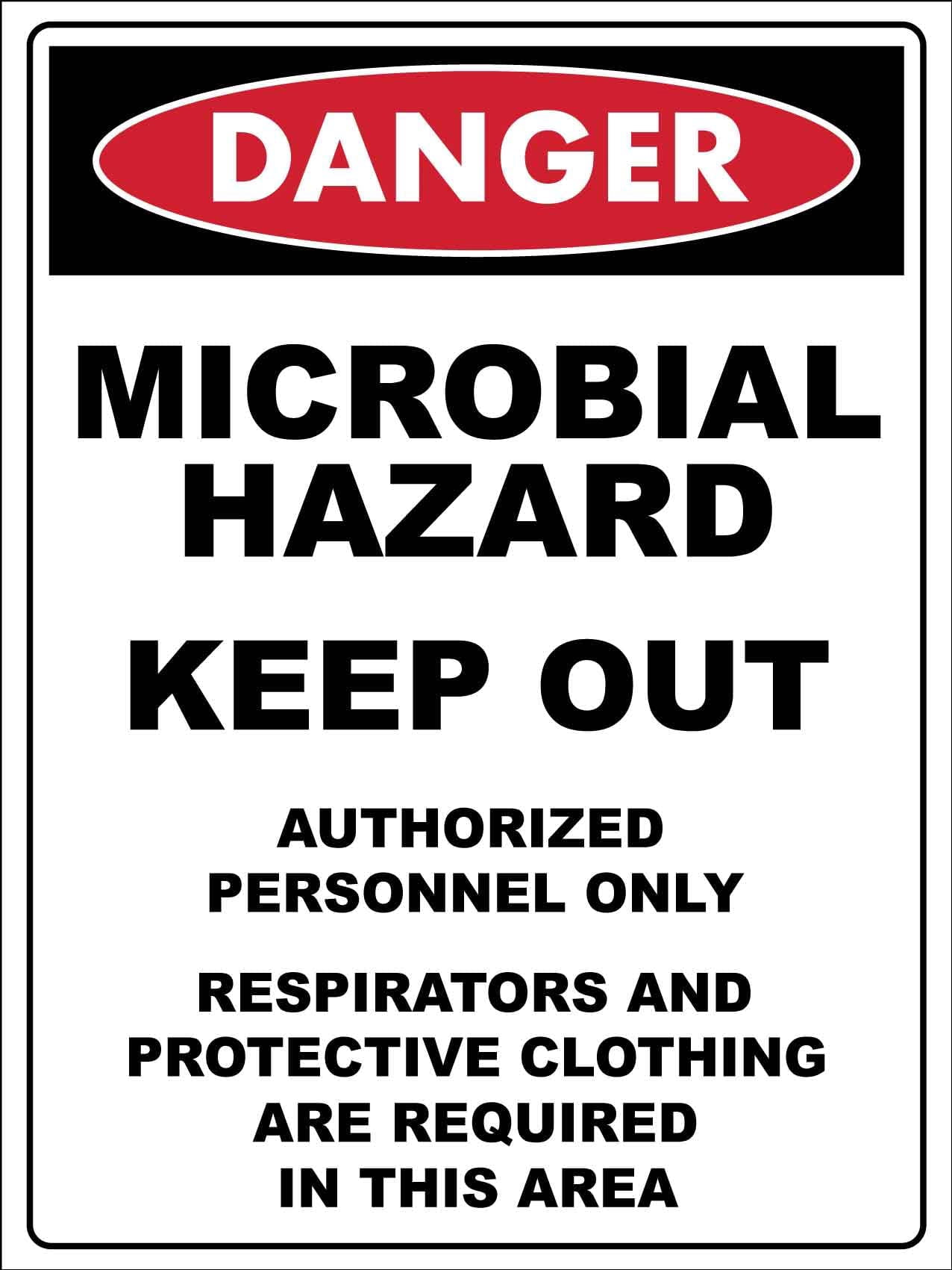 Danger Microbial Hazard Keep Out Metal Sign Caution Danger Safety ...