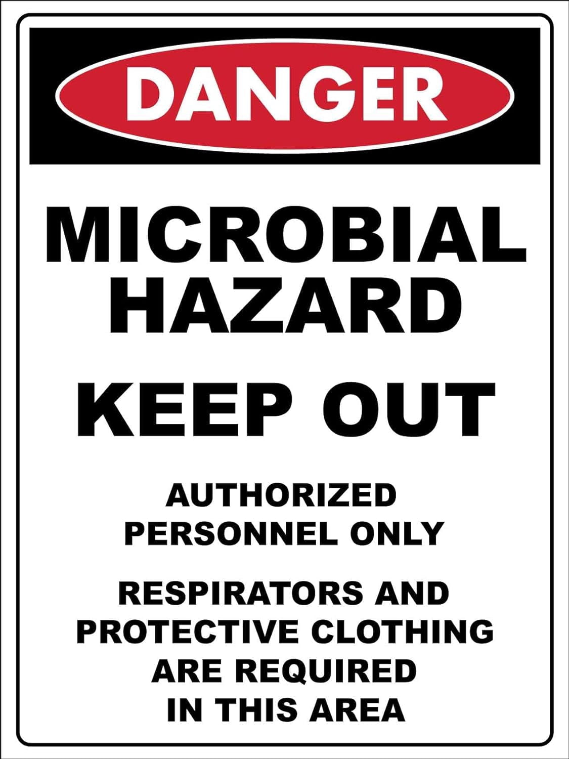 Danger Microbial Hazard Keep Out Sign Metal Tin Sign 8x12 Inches ...