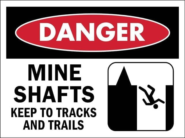 Danger Mine Shafts Keep to Tracks and Trails 8"x12" Metal Tin Sign ...