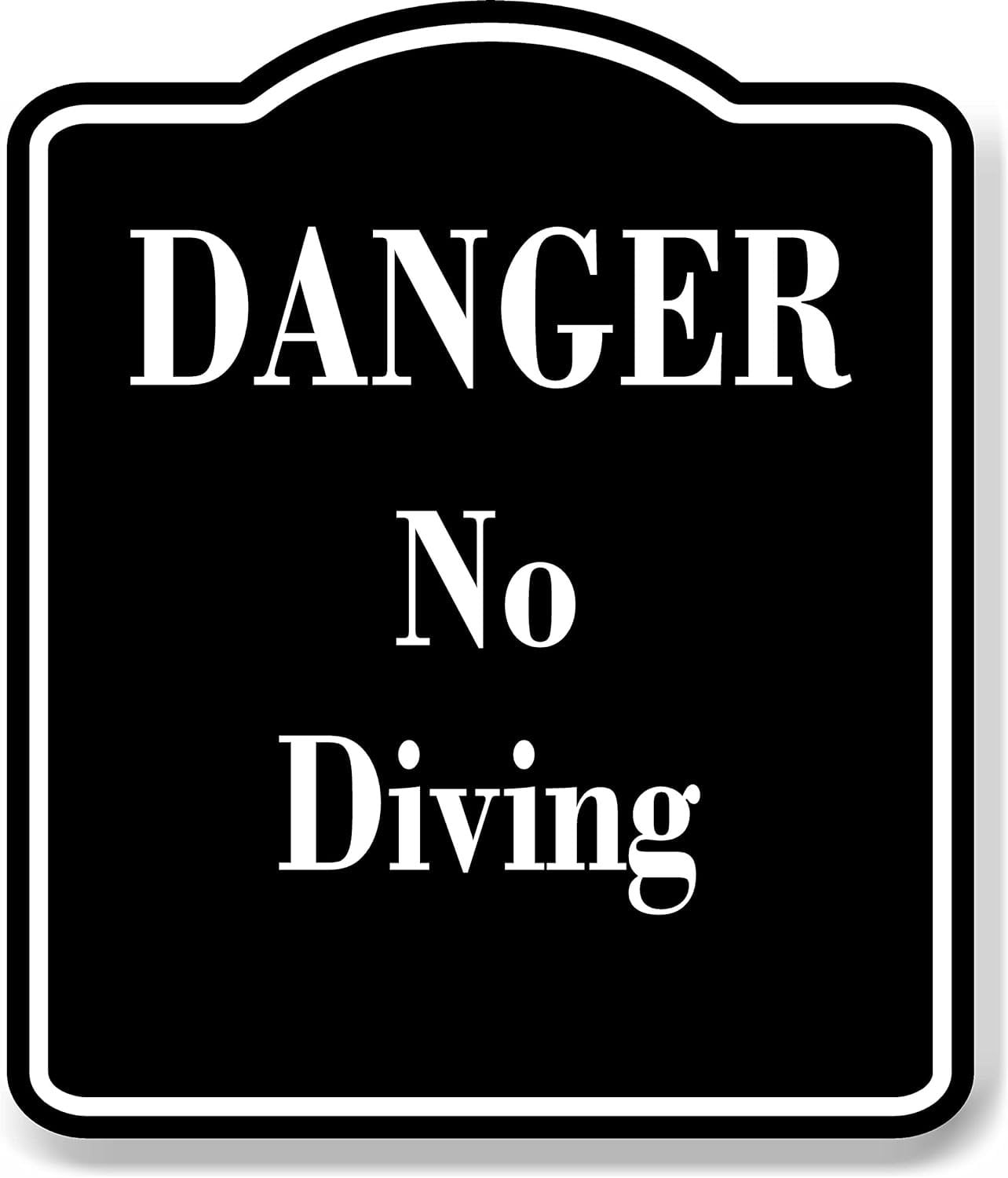 Danger No Diving BLACK Aluminum Composite Sign, 20"x24" - Walmart.com