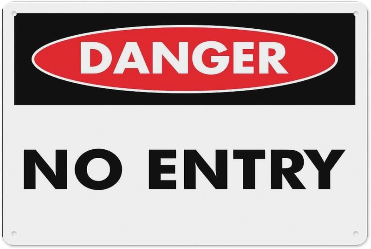 Danger No Entry Sign 8"x12" - Aluminum Tin Warning for Home Outdoor ...