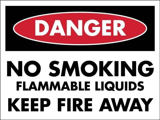 Danger No Smoking Flammable Liquids 8"x12" Rust-Resistant Aluminum Sign ...