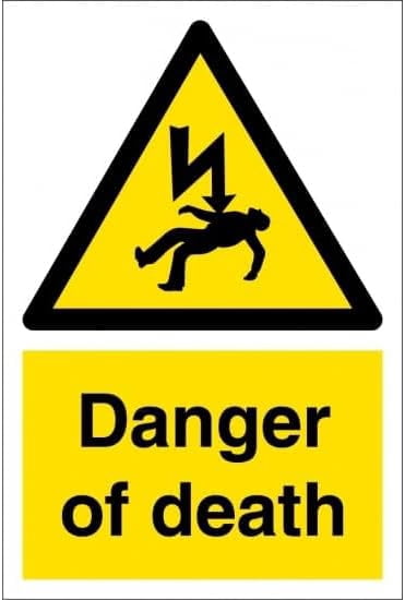 Danger Of Death Signs Electrical Hazard Metal Sign 8x12 Inch Notice ...