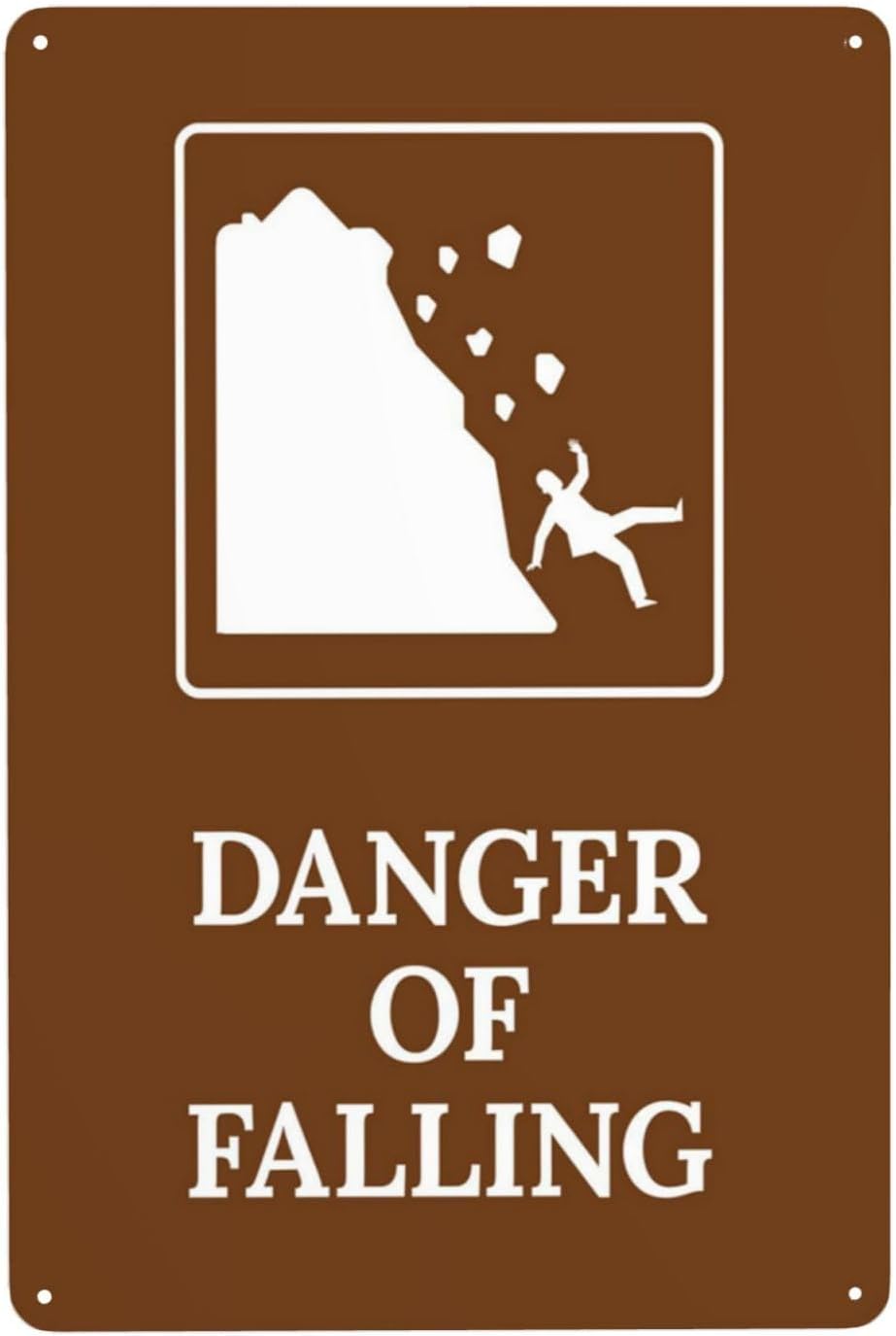 Danger Of Falling With Falling Rocks Falling Ice Graphic Sign Hiking ...