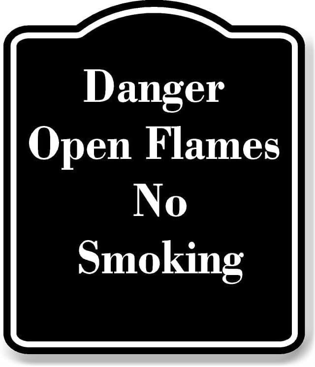 Danger Open Flames No Smoking BLACK Aluminum Composite Sign Aluminium ...