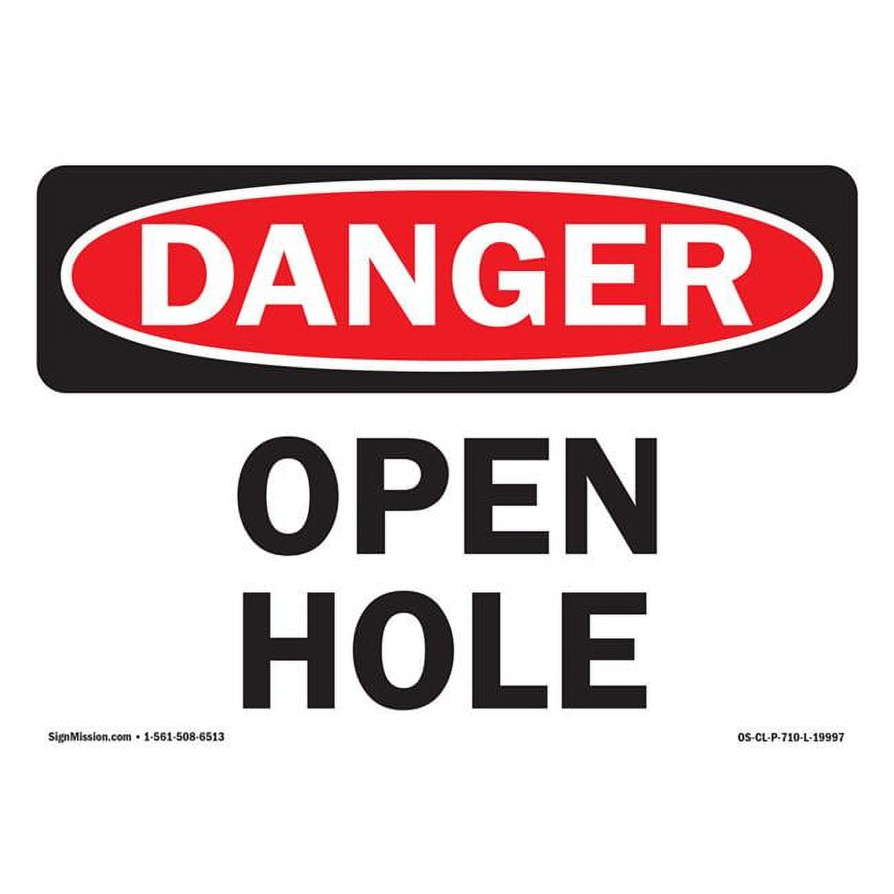 Danger Open Hole OSHA Vinyl Decal Sign - Walmart.com