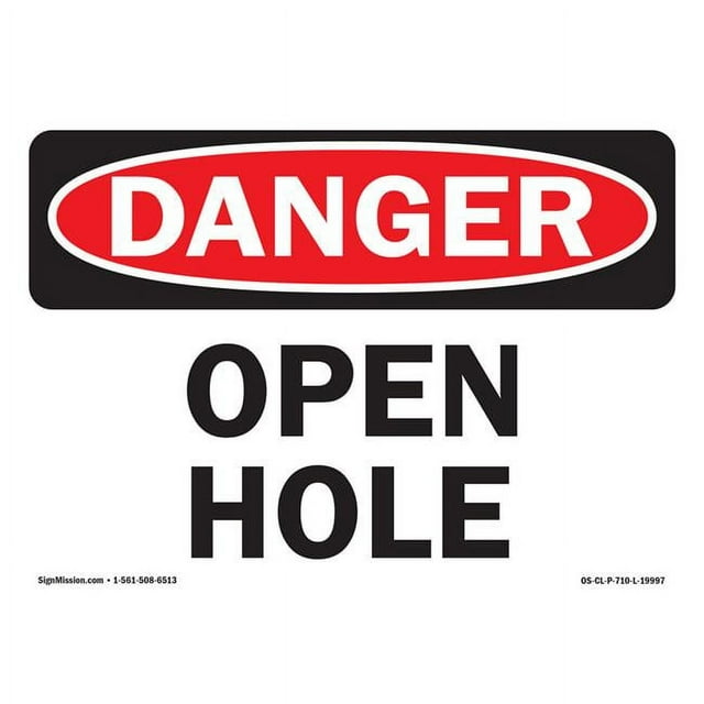 Danger Open Hole OSHA Vinyl Decal Sign - Walmart.com