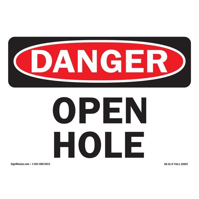 Danger Open Hole OSHA Vinyl Decal Sign - Walmart.com