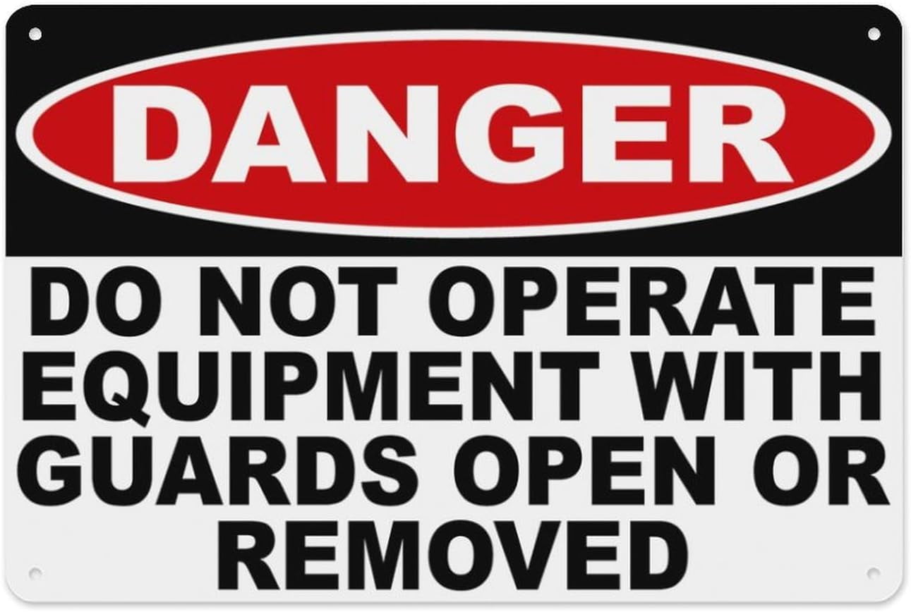 Danger Do Not Operate Equipment with Guards Open Or Removed Decal Multi ...