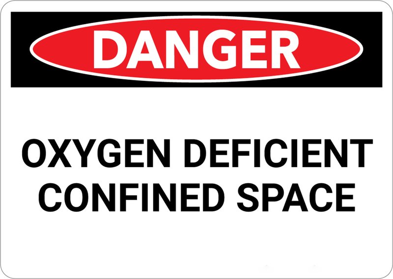 Danger Oxygen Deficient Confined Space Retro Metal Tin Signs 12X8 Inch ...
