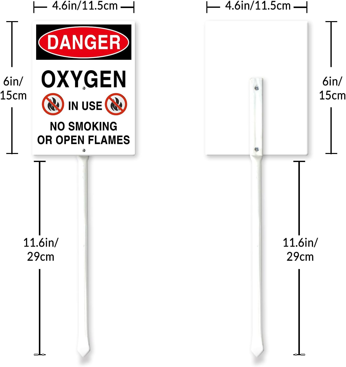 Danger Oxygen In Use No Smoking Sign With Stake Caution Warning Sign ...